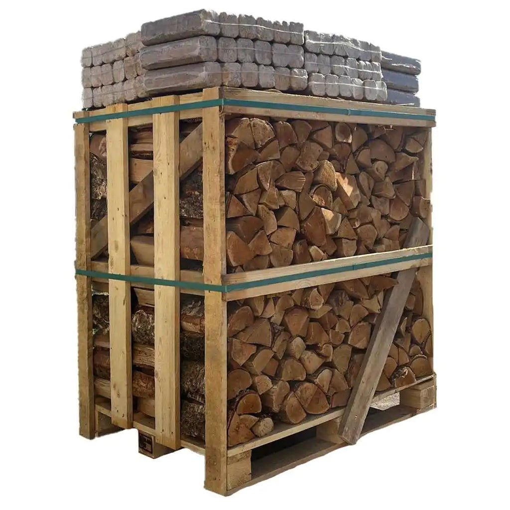 Kiln Dried Oak Crate & Fire Log Briquette Bundle | Calido