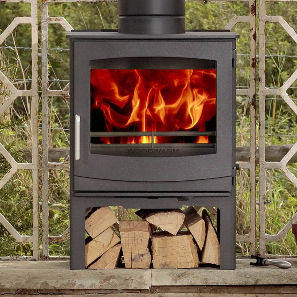 Woodwarm Fireview Eco Contemporary Logstore Multi Fuel Stove - 9kW | Calido