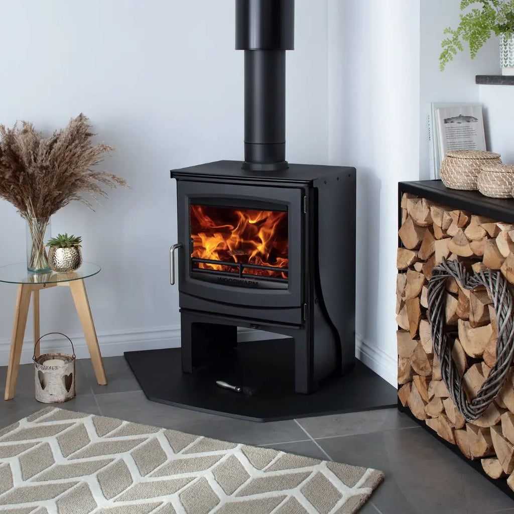 Woodwarm Fireview Eco Vintage Logstore Multi Fuel Stove - 5kW | Calido