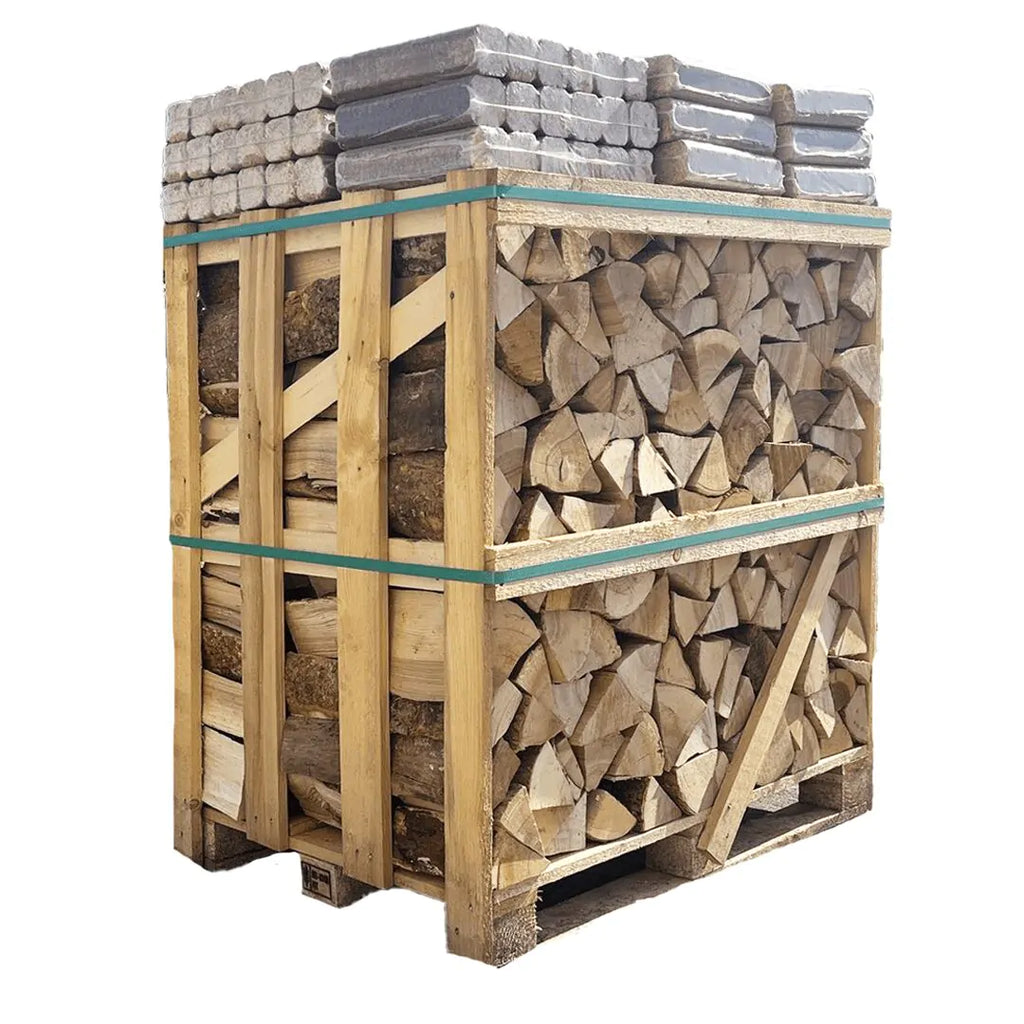 Kiln Dried Ash Crate & Fire Log Briquette Bundle | Calido