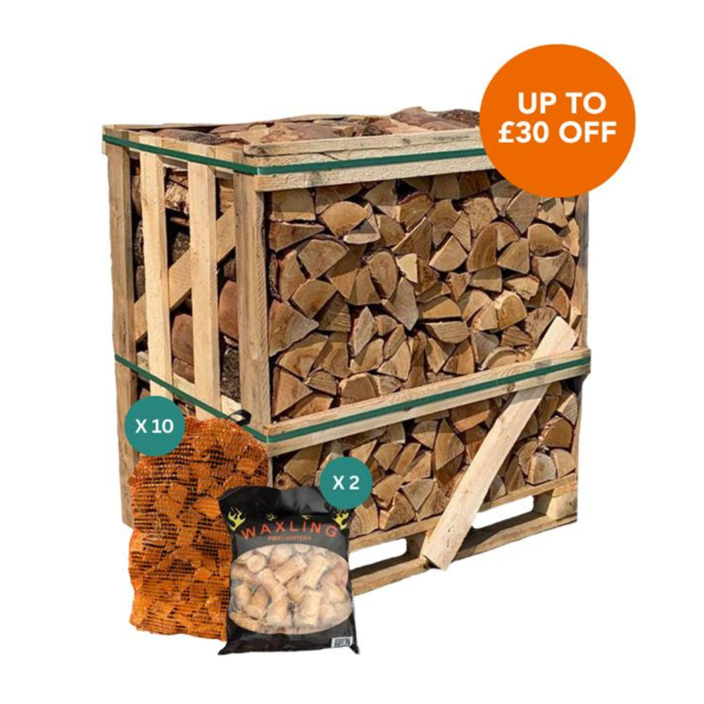 Large Kiln Dried Firewood Crate & Fire Log Bundle | Calido